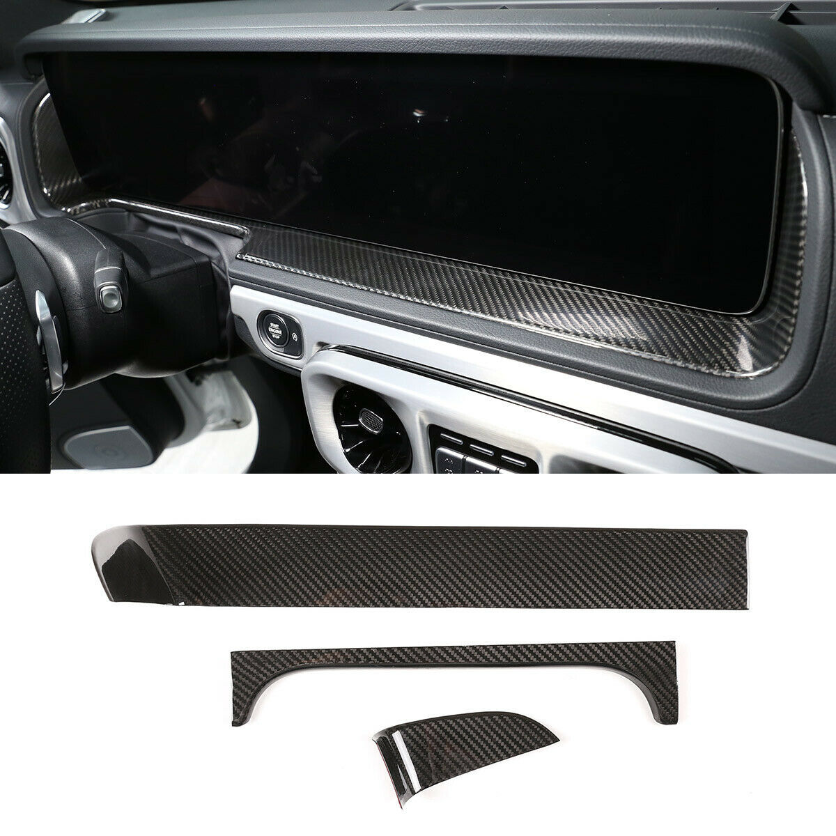 Real Carbon Fiber Dashboard Display Panel Cover For Benz G W463 G500 ...