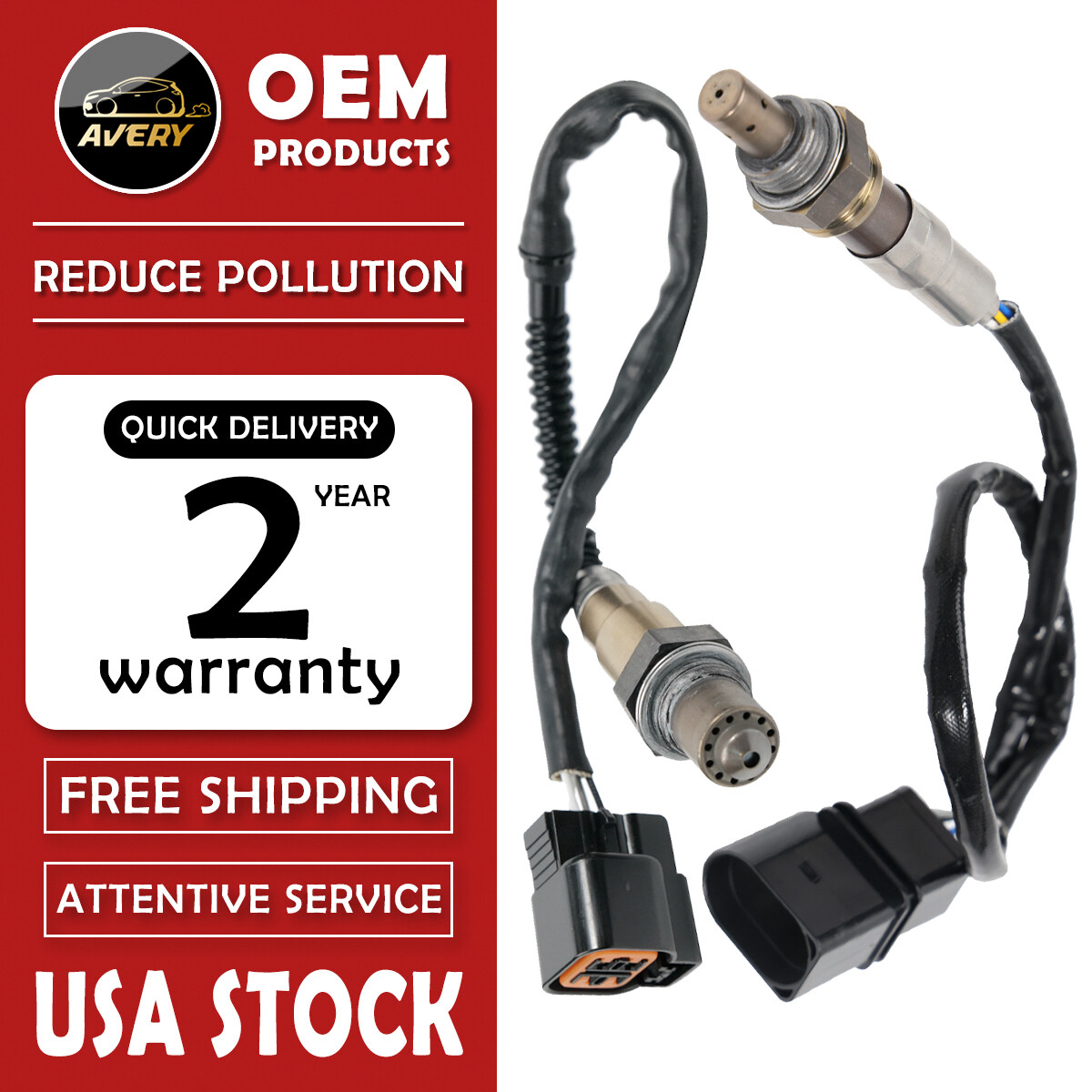 2x Up/Downstream Oxygen O2 Sensor Fit Hyundai Elantra Kia Spectra 2.0L ...