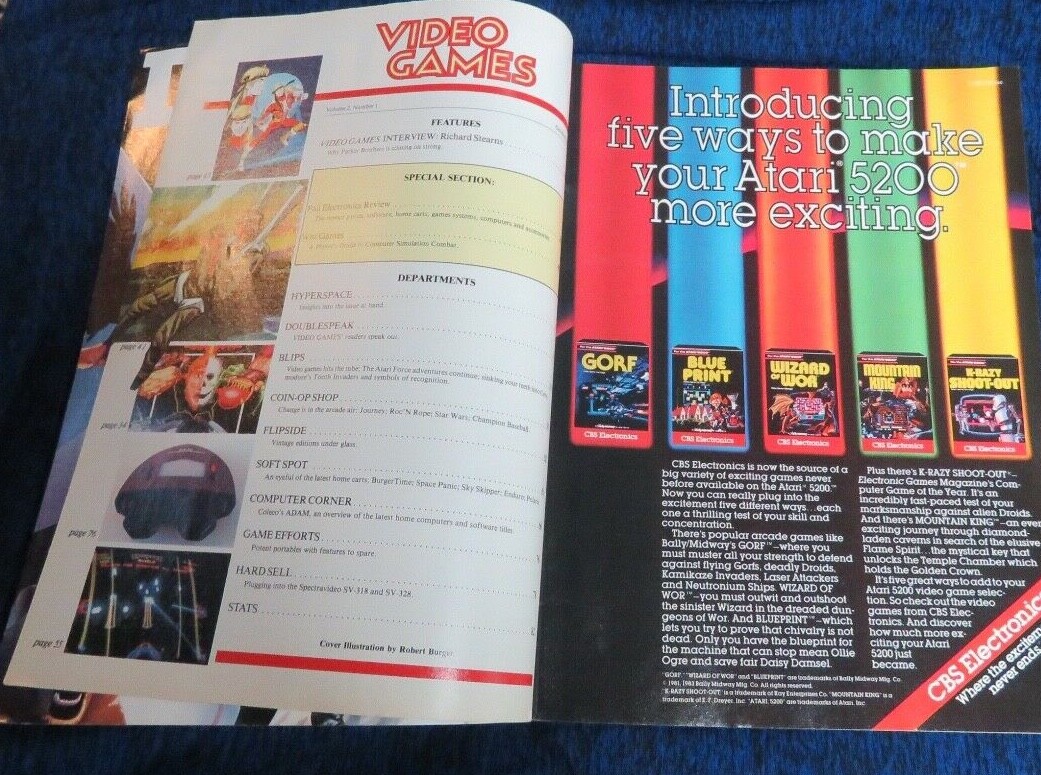 1983 Video Games Game Magazine October War Games Nintendo Atari Pong ...
