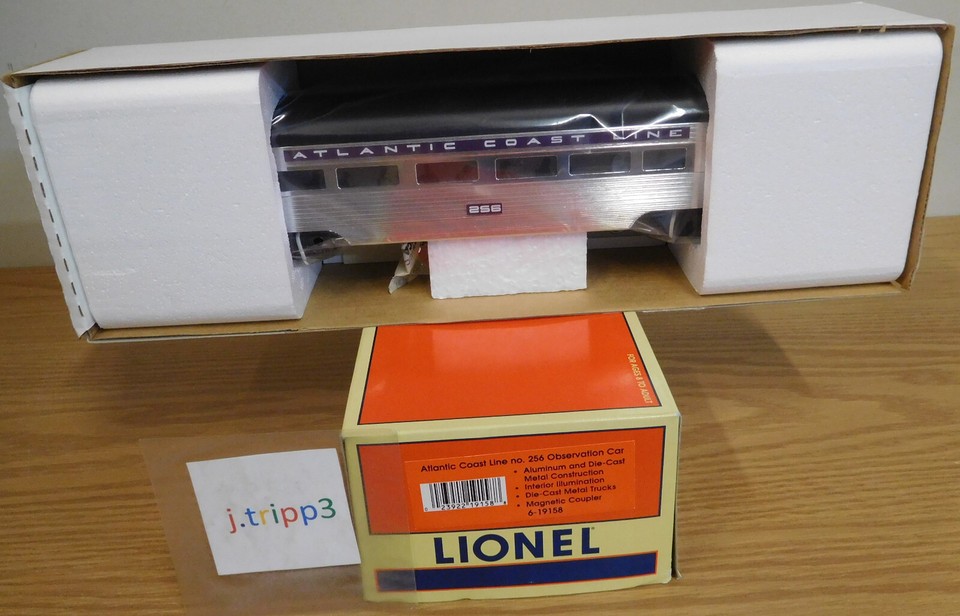 LIONEL 19154 ATLANTIC COAST LINE 15'' ALUMINUM PASSENGER 4 CAR SET ...