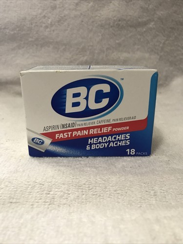 BC Fast Pain Relief Powder. Headaches & Body Aches. 18 Packs Per Box ...