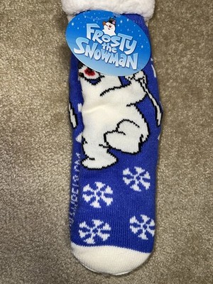 Frosty the Snowman Christmas Winter Sherpa Lined Slipper Socks | eBay