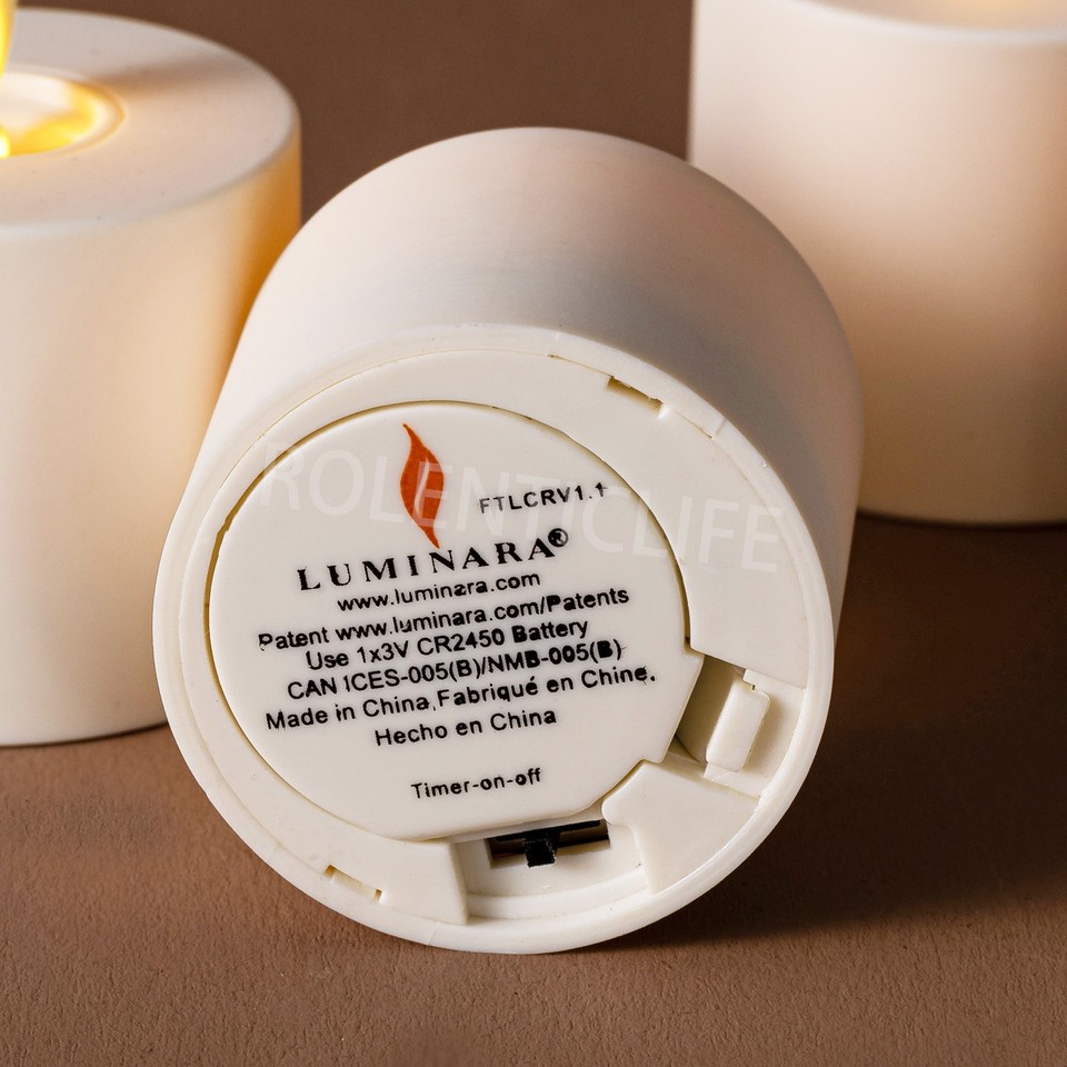 Luminara Flameless Battery Operated Tealight Candles w/Remote Moving ...