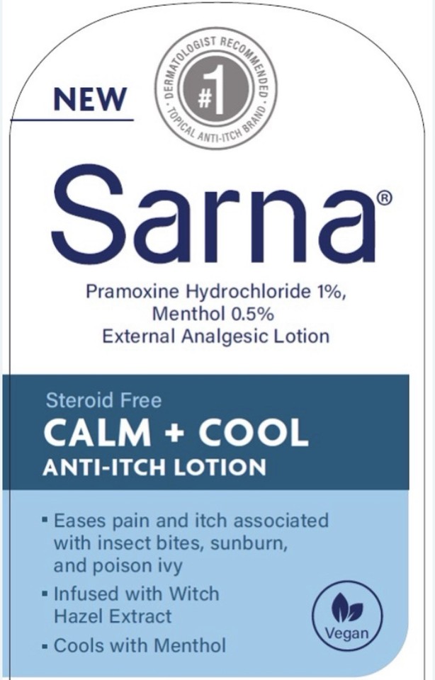 Sarna Anti-Itch Lotion Calm + Cool 7.5 oz Each - 2 Bottles - Broken ...