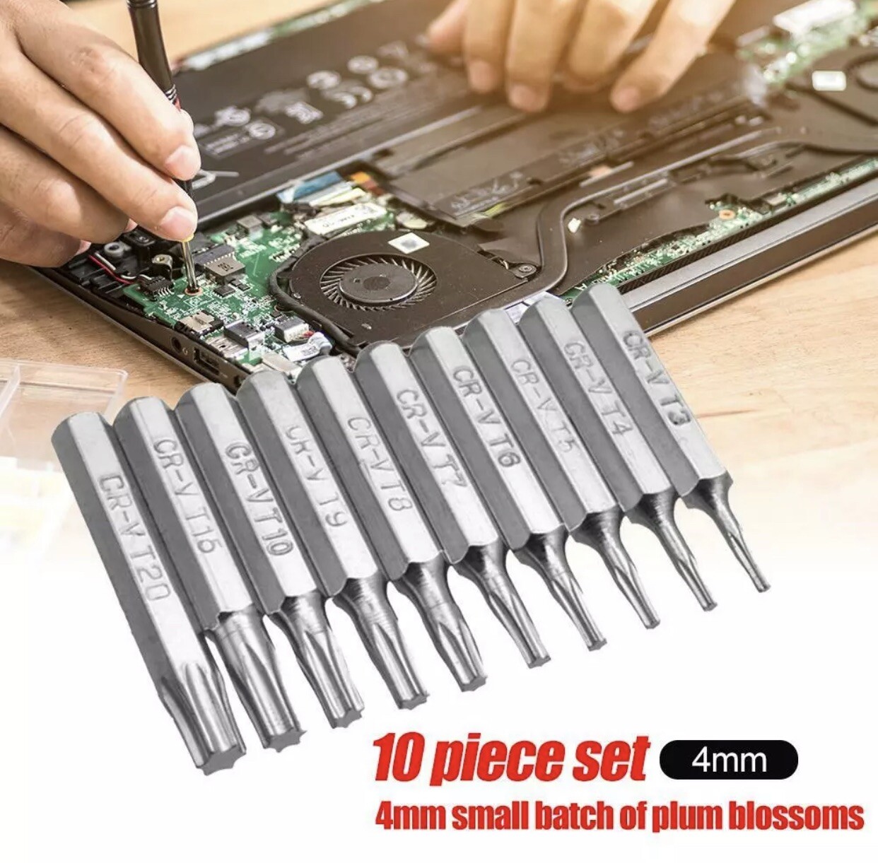 10pcs Micro Torx Bits Set T3 T4 T5 TR6 T7 T8 T9 T10H T15 T20 System 4 ...