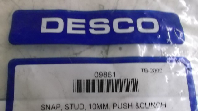 Desco 09861 Snap Stud 10mm Push & Clinch K for sale online | eBay