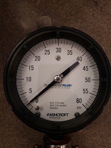 ASHCROFT 45-1279-SSH-04L-60# 60PSI Gauge W/ Ashcroft Type 200 Series ...