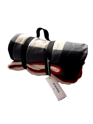 Hudson Bay Blanket HBC Stripes Black White Grey With Iconic Red ...