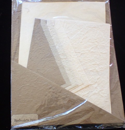 Thai Saa Paper (Mulberry Bark) Handmade 10 Sheets, 5 Envelopes ...