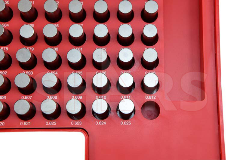 Shars 125 PCS P3 .501" - .625" Class ZZ Steel Pin Gage Set Plus New R ...