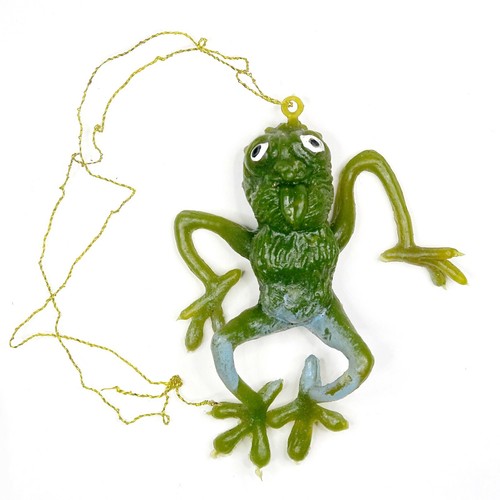 Alien Jiggler 3.5" Rubber Monster Figure Vintage Dark Green & Blue Hong ...