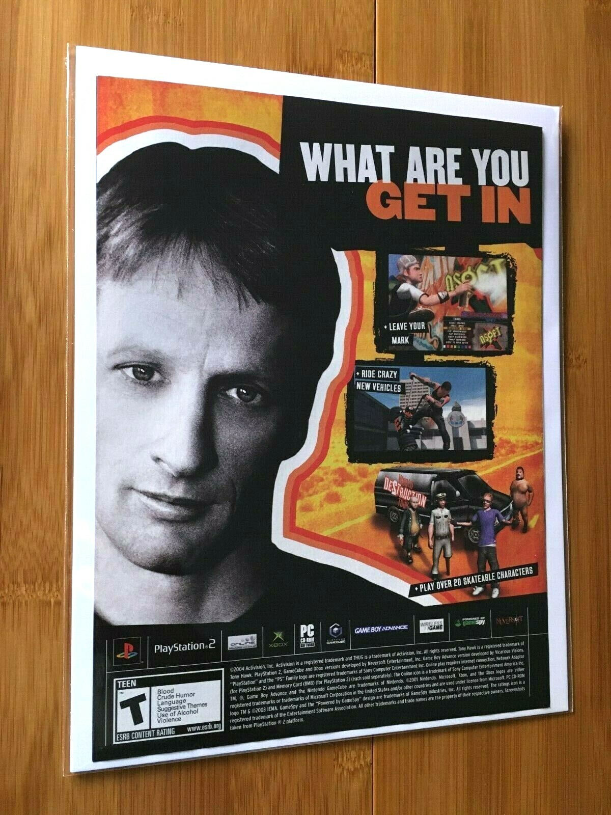 2003 Tony Hawk's Underground 2 PS2 Print/Ad Poster Bam Margera ...