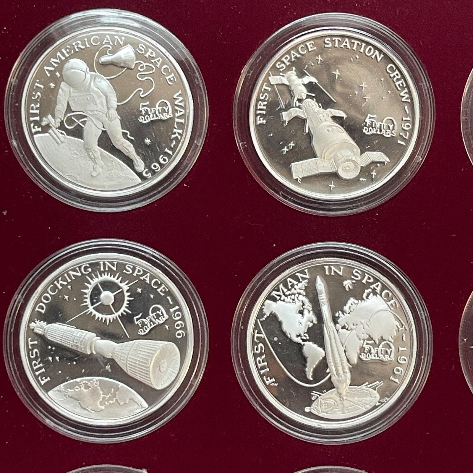 24oz $50 Silver Proof Coins Marshall Islands The Milestones of Space ...