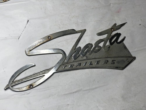 Vintage Shasta Trailers Metal Camper Travel Trailer Badge Side Emblem ...