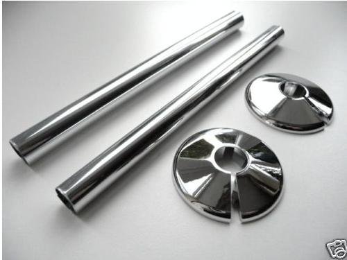 2 X NEW CHROME RADSNAPS RADIATOR PIPE COVERS + COLLARS 15mm | eBay UK