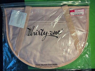 Thirty One Round Utility Tote Rose Blush Metallic Large Tote Retired | eBay