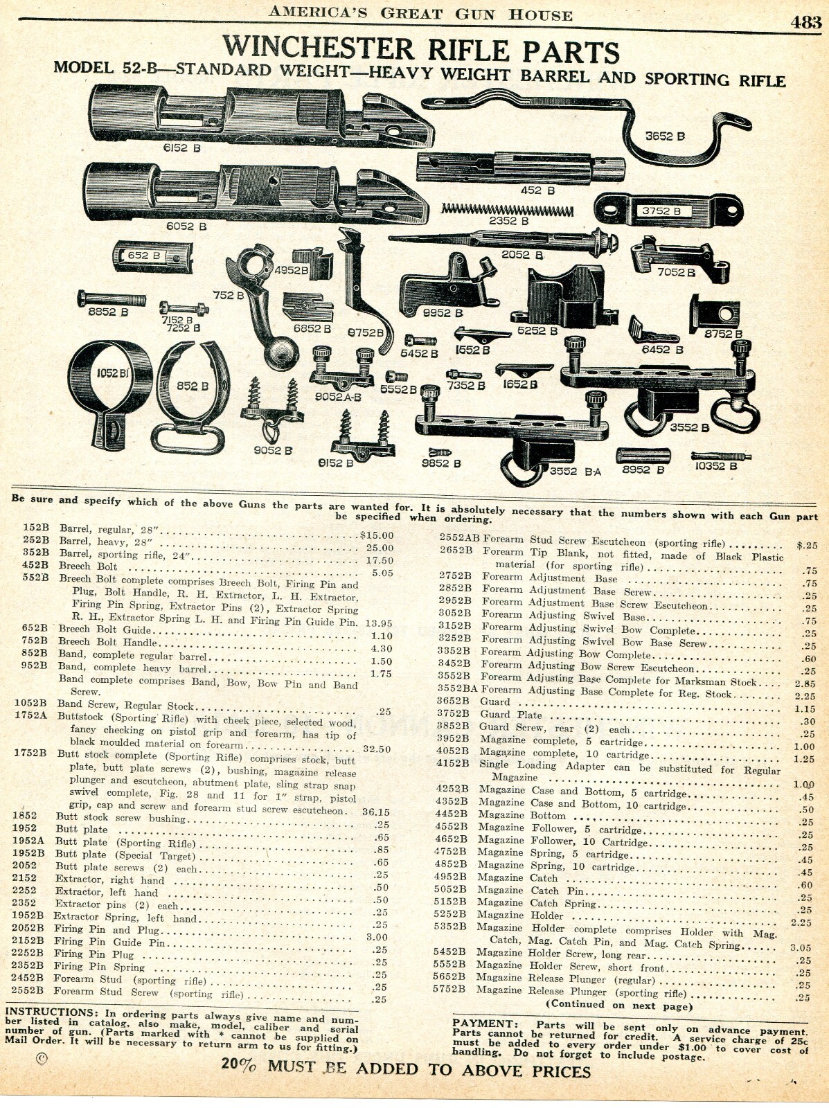 1945 Print Ad of Winchester Model 52B Standard & Heavy Sporting Rifle ...