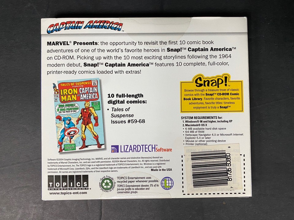 Captain America CD Rom Comic Book Library Snap Marvel Comics Sealed | eBay