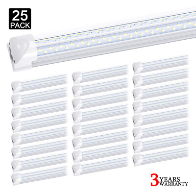 25 Pcs T8 8FT Integrated LED Tube Light Bulbs 120W 8Foot 8' LED Shop ...
