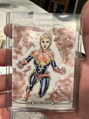 2016 Marvel Masterpieces Sketch - Don Mark (DMN) Noceda captain marvel ...