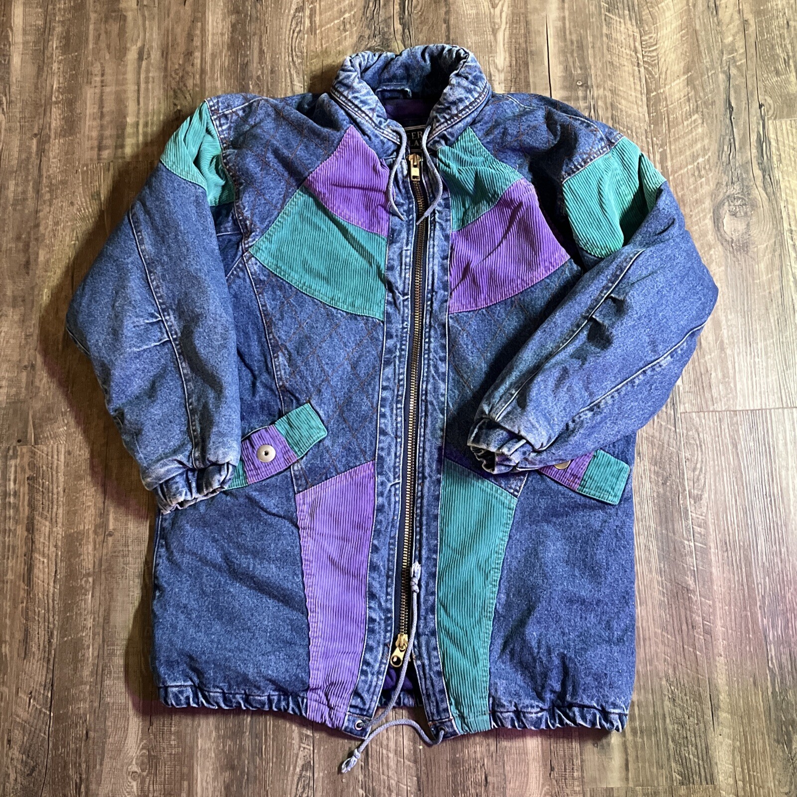 Spencer Douglas Vintage Jean Jacket 90s Colors Size M… - Gem