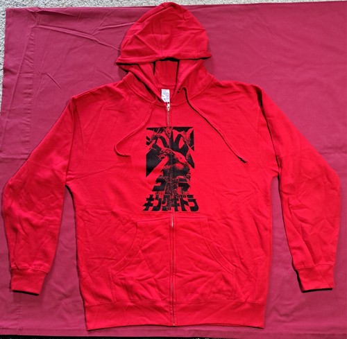 Godzilla Vs King Ghidorah NEW Red Zip Up Hoodie Size Large 2010 Print ...