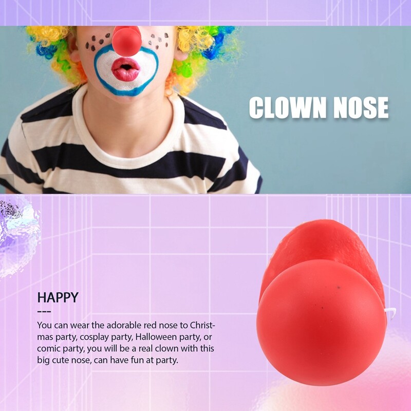 2X(3Pcs Red Clown Nose Honking Squeaking Clown Nose with Elastic Rope ...