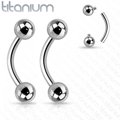 Pair 16g Internal Thread Titanium Curve Bar Lip Rook Piercing Eyebrow ...