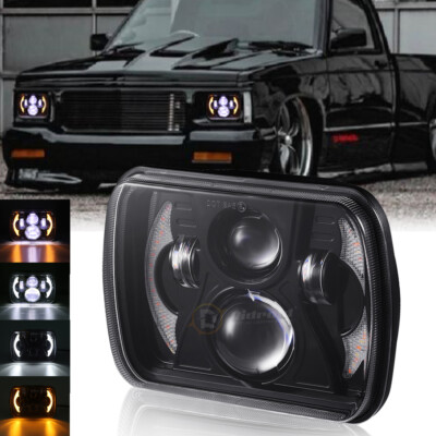 Fit Chevy S10 Pickup 1982-1997 5x7 7x6" LED Headlight Halo DRL Hi/Low ...