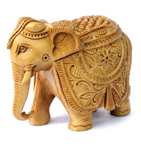 Handmade Wooden Elephant figurine Wood Handmade Hathi Scultpture Home ...
