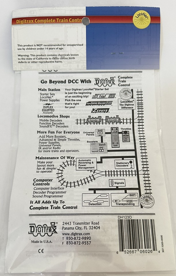 HO Scale Digitrax LocoNet DH123D Mobile Decoder Fits Many HO ...