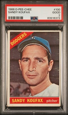 1966 OPC #100 Sandy Koufax HOF PSA 2 GD Dodgers O-Pee-Chee Baseball MLB ...