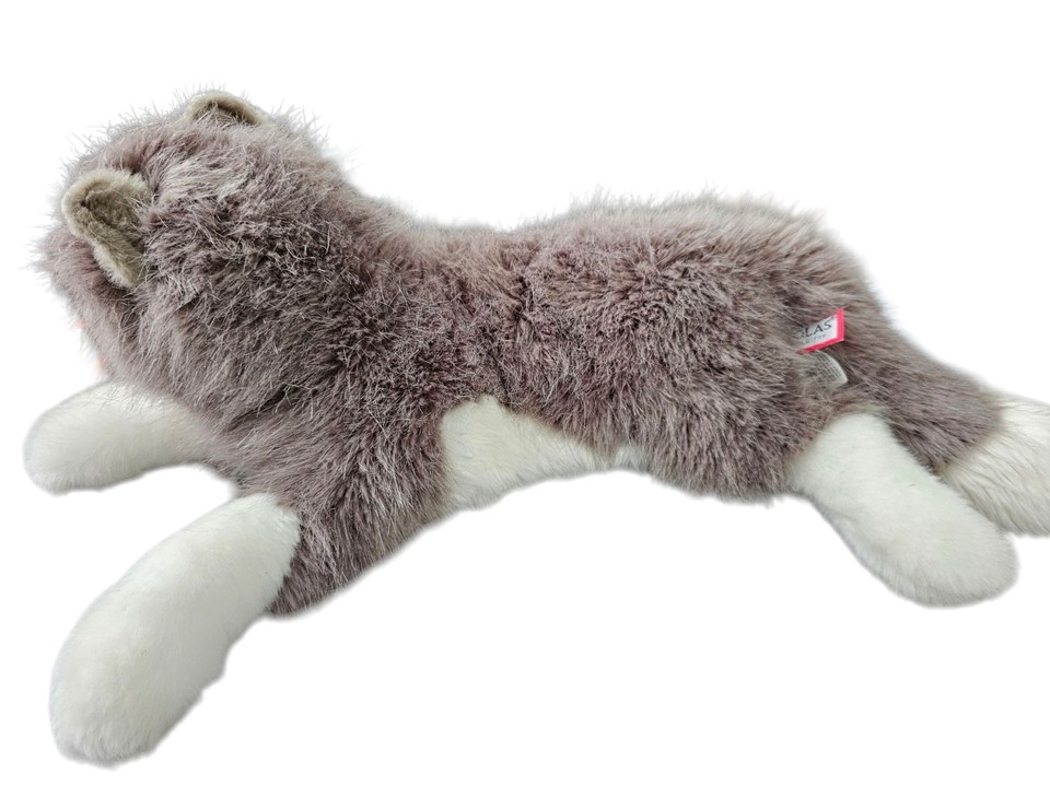 Gretta 24" DLUX Lying Grey Cat Douglas Cuddle Toy Plush Stuffed Animal ...