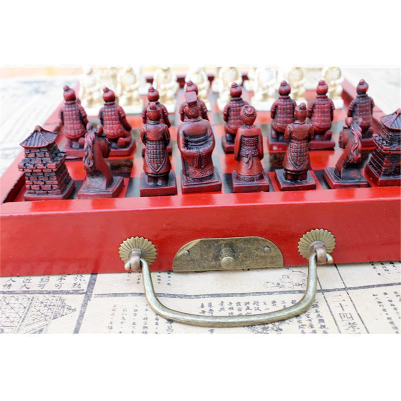 Chinese 32 Pieces Chess Set Box Xian Terracota Warrior Chess | eBay