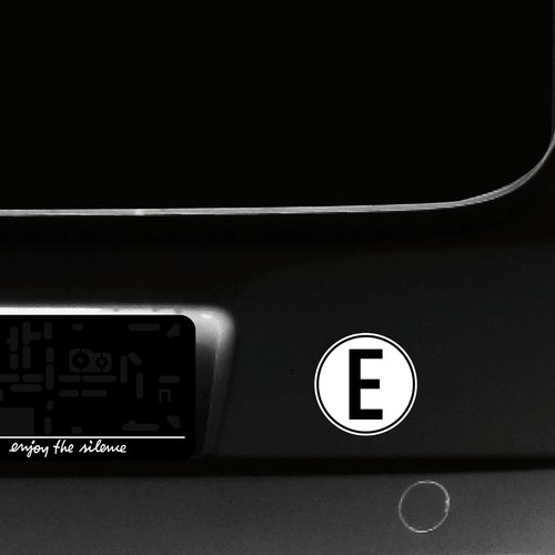 2 Aufkleber Sticker E für Eletromotor Elektroantrieb Auto Rennsport ...