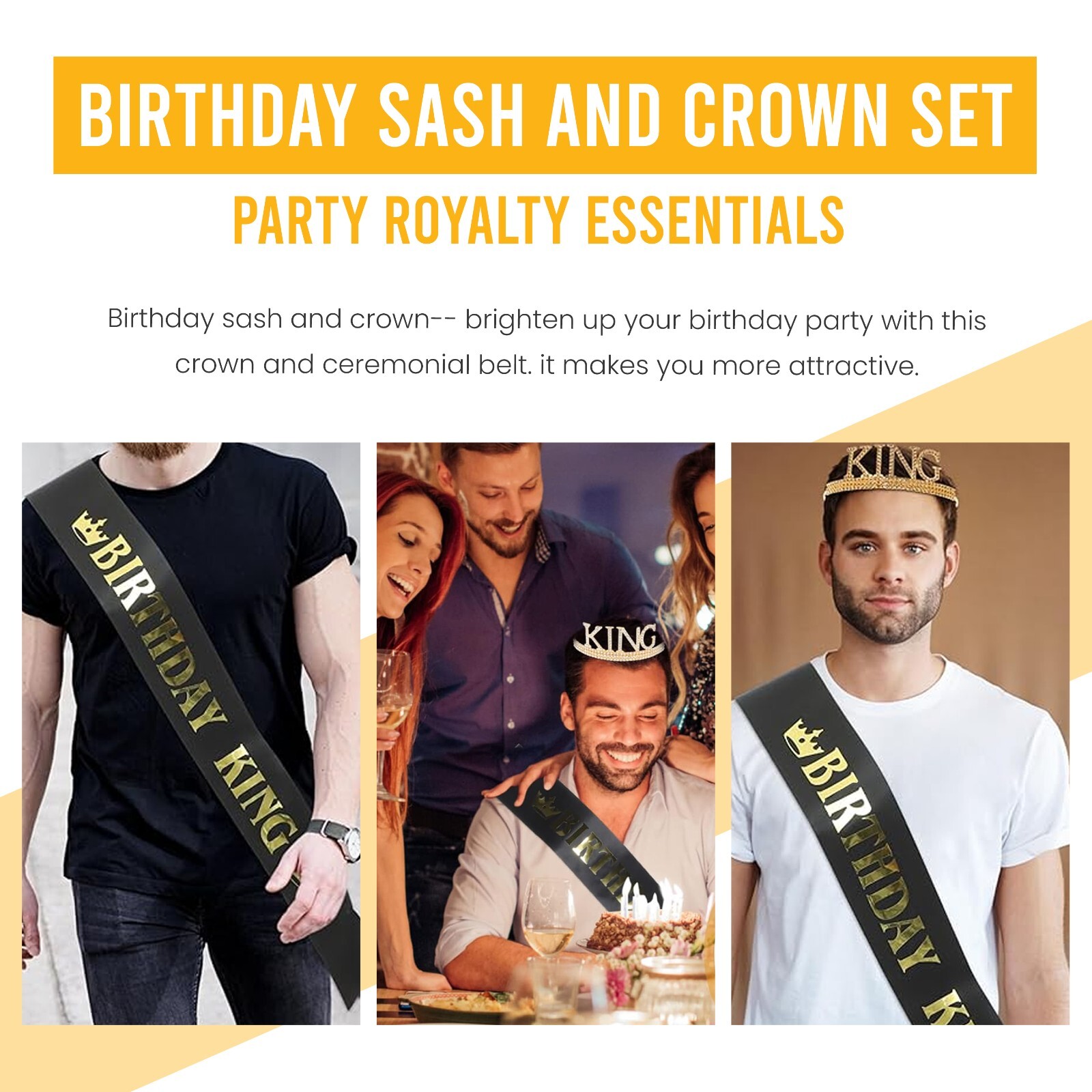 Birthday Crown Sash Set with Bling Water Bottle | Reusable Insulated ...