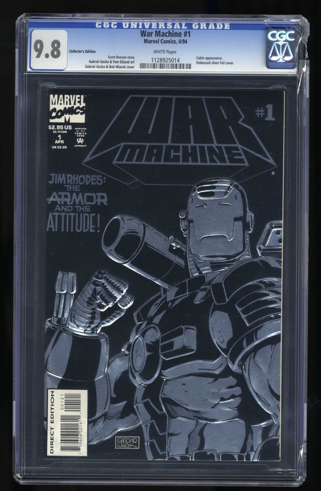 War Machine #1 CGC NM/M 9.8 White Pages Foil Variant Marvel | eBay