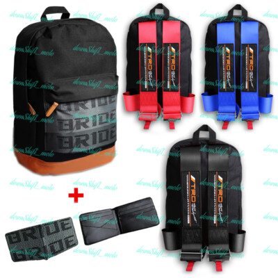 ForTRD Harness Adjustable Shoulder Strap JDM Bride Racing Backpack ...