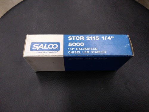 Salco Staples STCR 2115 1/4" Galvanized chisel leg staples, 5000 count ...