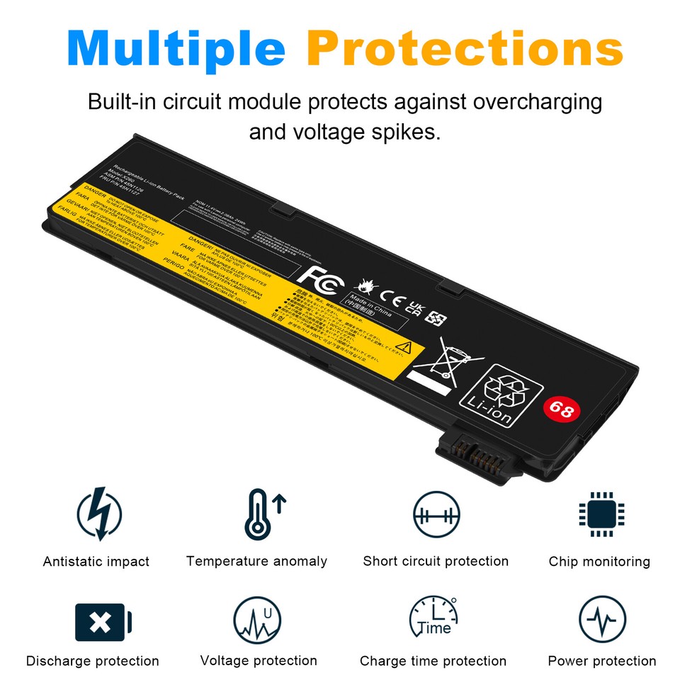 68+ 45N1126 45N1127 Battery for Lenovo ThinkPad X240 T440 T440S X260 ...