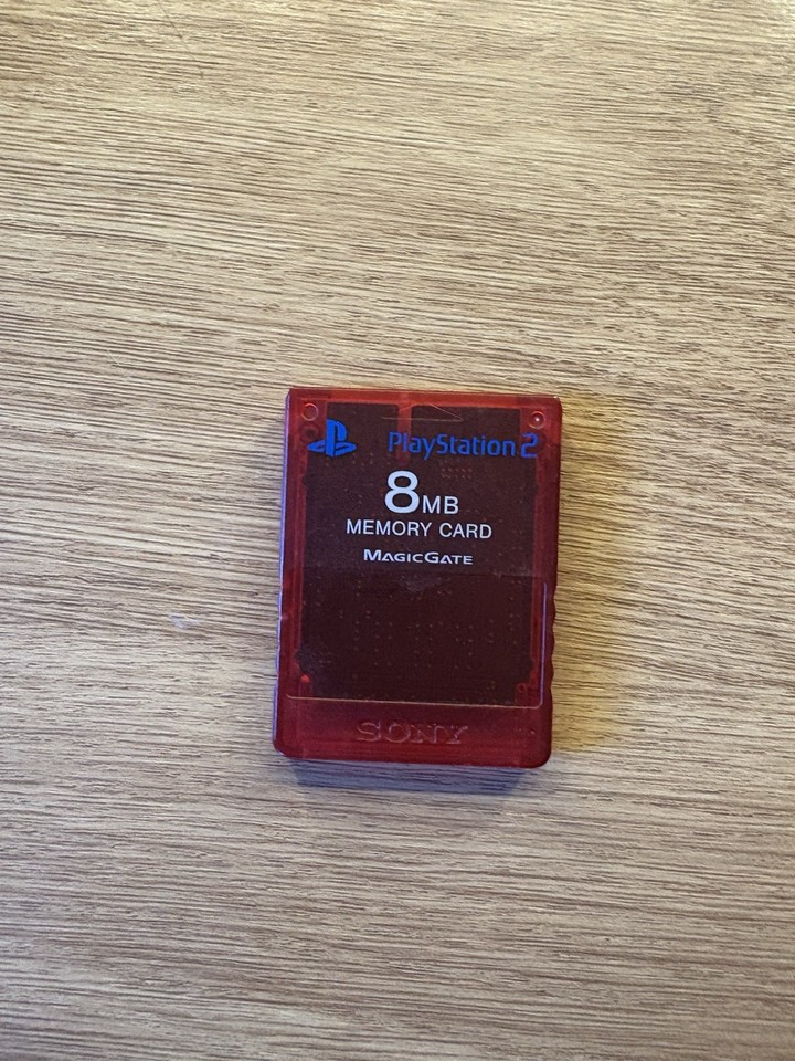 Clear Red 8MB Official PS2 Memory Card - Genuine Sony PlayStation SCPH ...