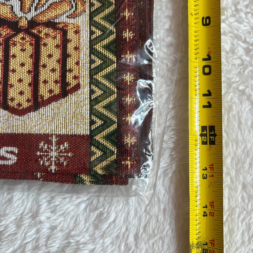 Reindeer Present Christmas Tree Tapestry Table Runner 59in Long and 4 ...