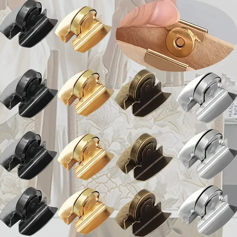 4pcs Magnetic Snap Buttons Hidden Bag Closures No-Sew Purse Fasteners ...