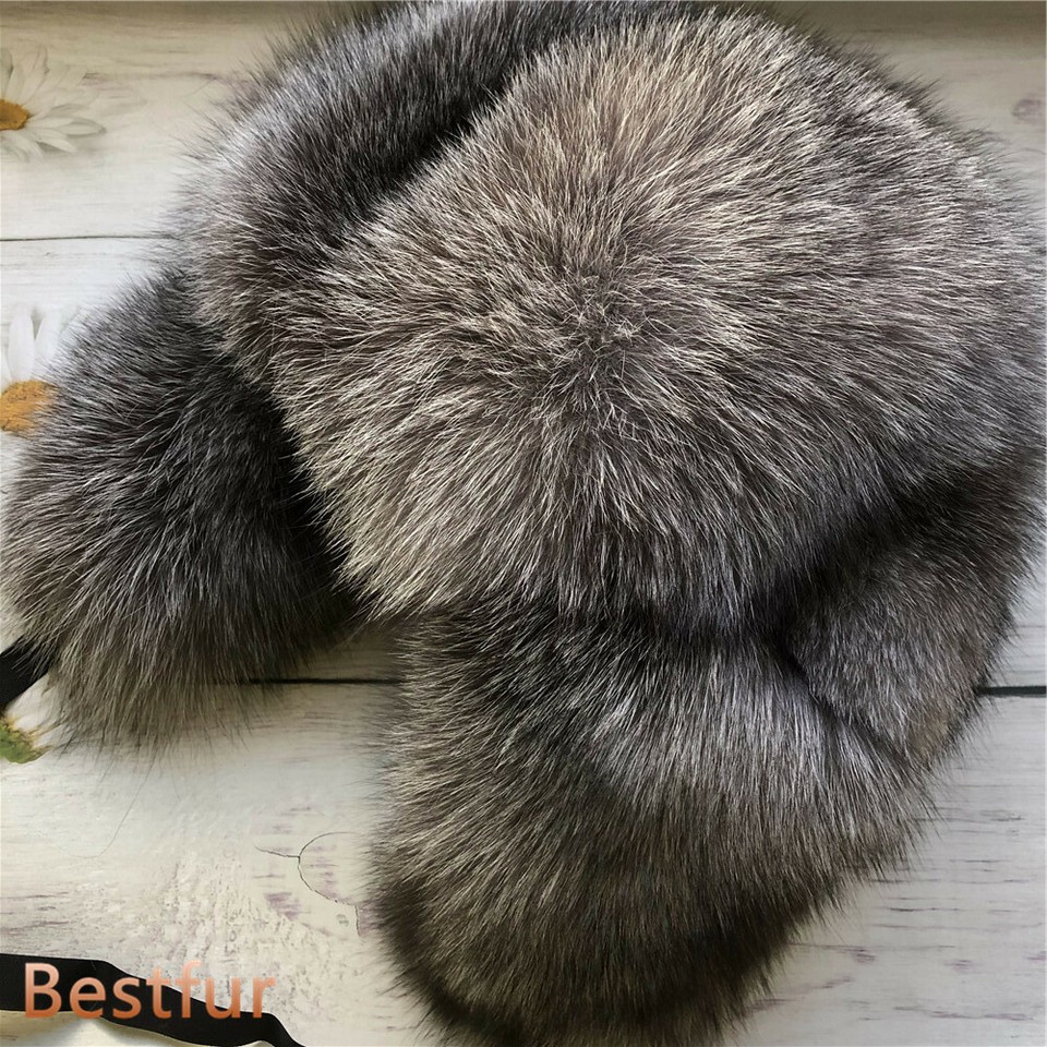 Male Full Covered Real Fox Fur Hat Russian Ushanka Hat Cossack Warm ...