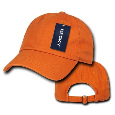 Orange Plain Solid Blank Washed Cotton Polo Brass Buckle Decky Baseball ...