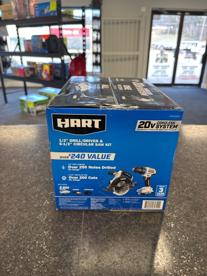 HART TOOL COMBO KIT HPCK221BSB CIRCULAR SAW & DRILL DRIVER KIT 20V ...