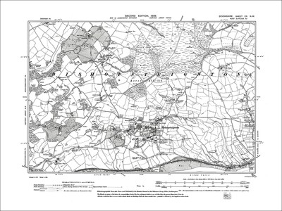 Bishopsteignton, Old Map Devon 1906: 110NW | eBay