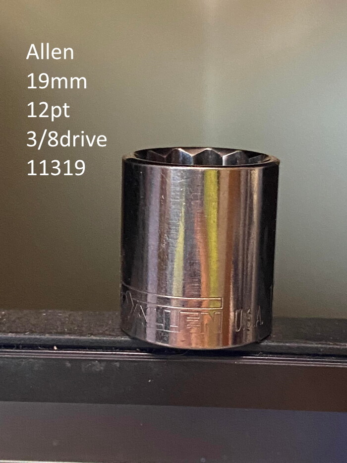 USA MADE 18mm and 19mm Sockets 6pt 12pt 3/8 1/2dr price each many ...