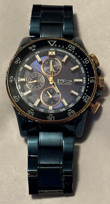 Daniel Steiger Chronograph Mens Blue and Gold Wristwatch Model 9188B-M ...