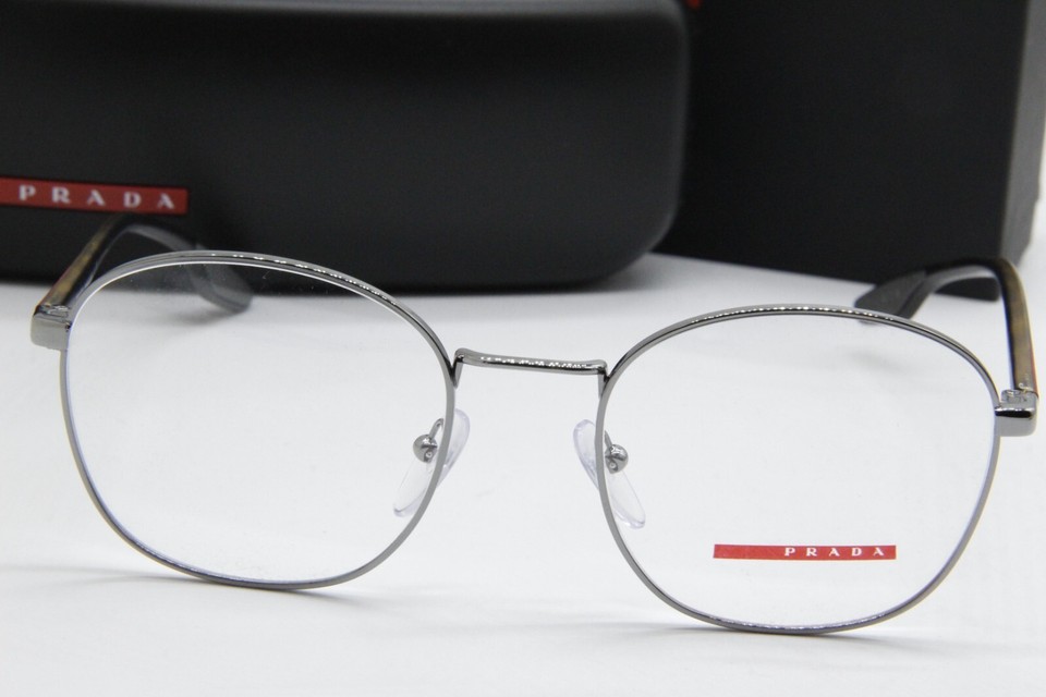 NEW PRADA SPORT VPS 51N 5AV-1O1 SILVER BLACK AUTHENTIC EYEGLASSES W ...